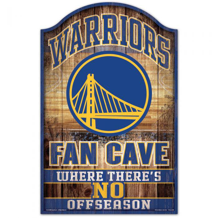 Golden State Warriors 11 x 17 Wood Fan Cave Sign